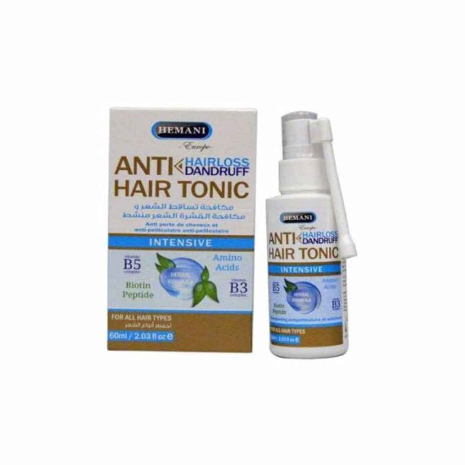 Anti Dandruff + Hair Loss Tonic Intensive 60ml – Hemani Herbal